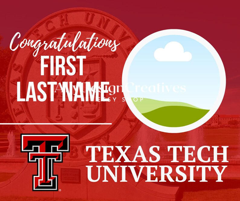 3 Texas Tech Digital Template, TTU Editable Template, TTU Graduation ...