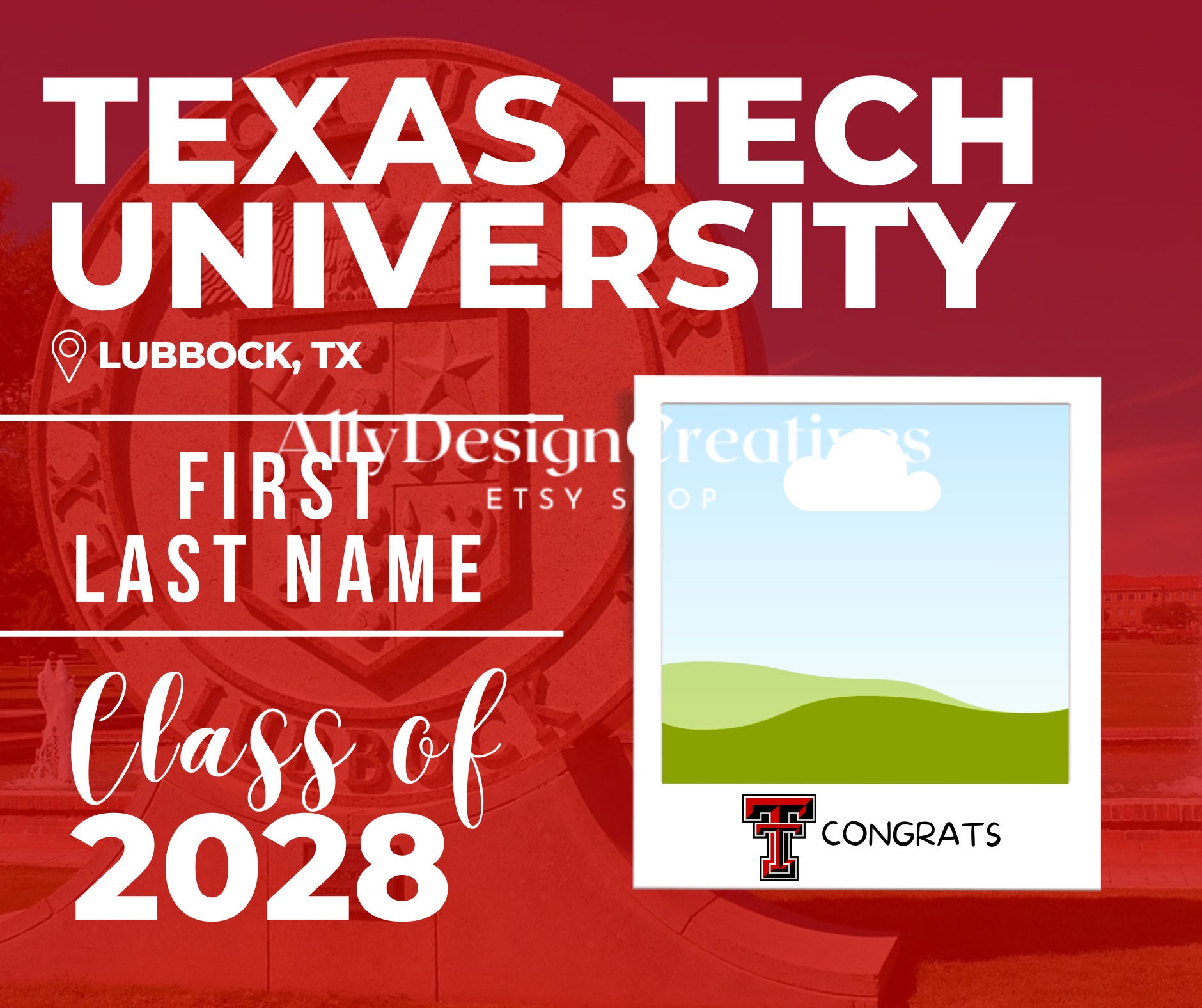 3 Texas Tech Digital Template, TTU Editable Template, TTU Graduation ...