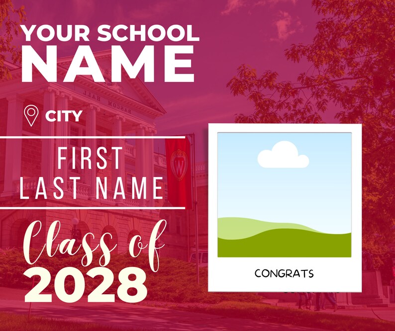 College Announcement Template, Class of 2028 Graduation, High School ...