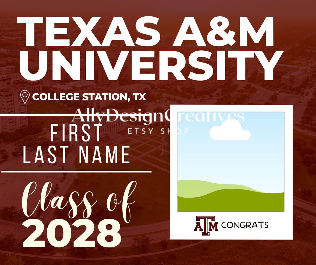 3 TAMU Digital Template, Texas A&M Editable Template, TAMU Graduation ...