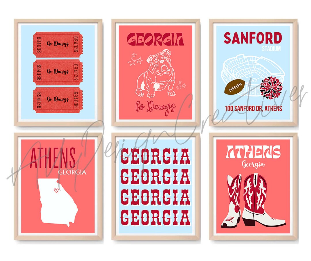 Georgia Digital Prints, UGA Wallart Prints, Digital Print UGA, Georgia ...