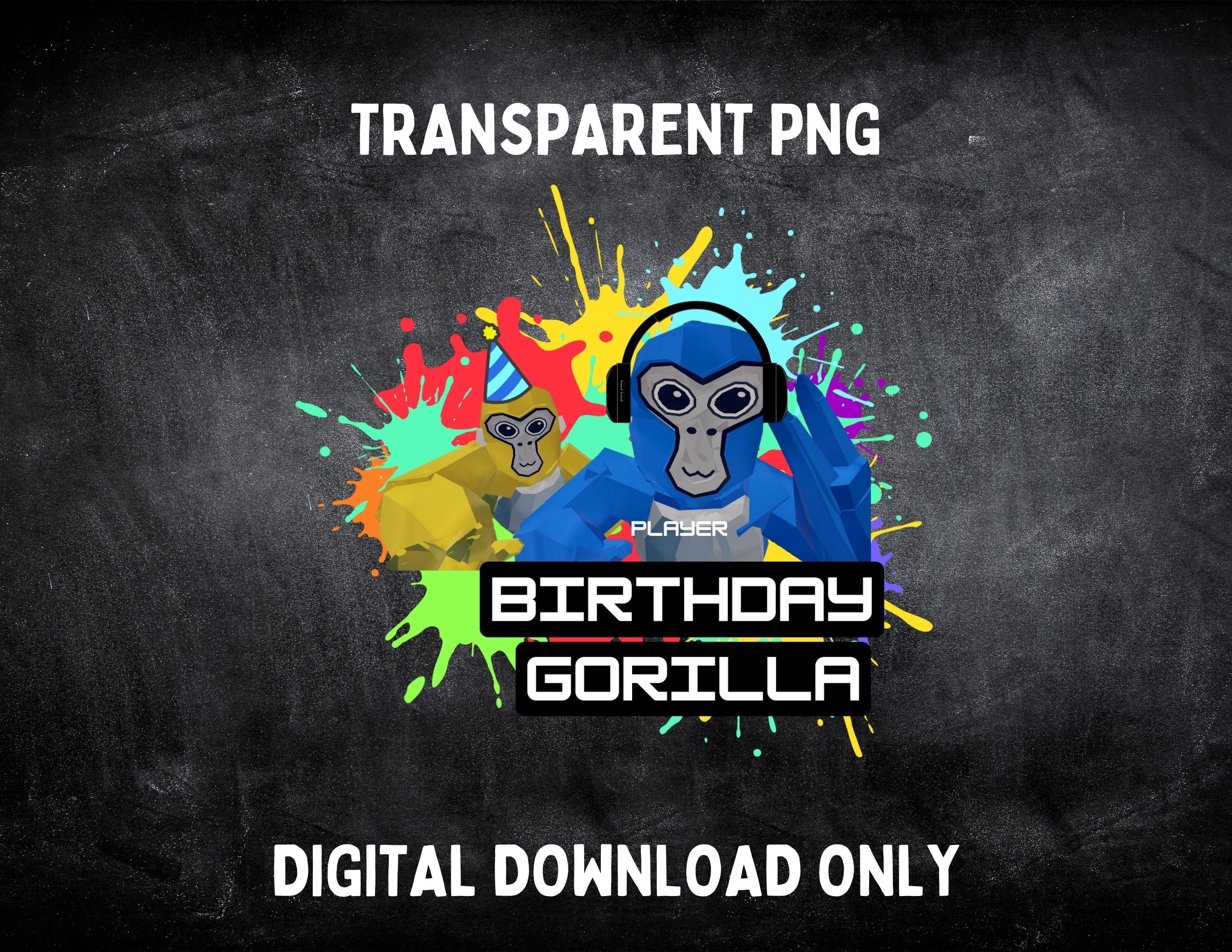 Gorilla Tag Birthday PNG: Gamer Party Invite (digital Download) - Etsy