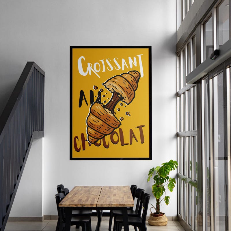 Croissant Art - Etsy