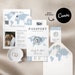 Destination Wedding Invitation Passport Boarding Pass Dusty Blue ...