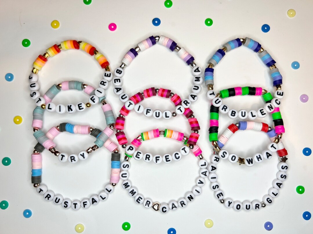 P!nk Inspired Stretchy Clay Beaded Bracelets for Summer Carnival Tour ...
