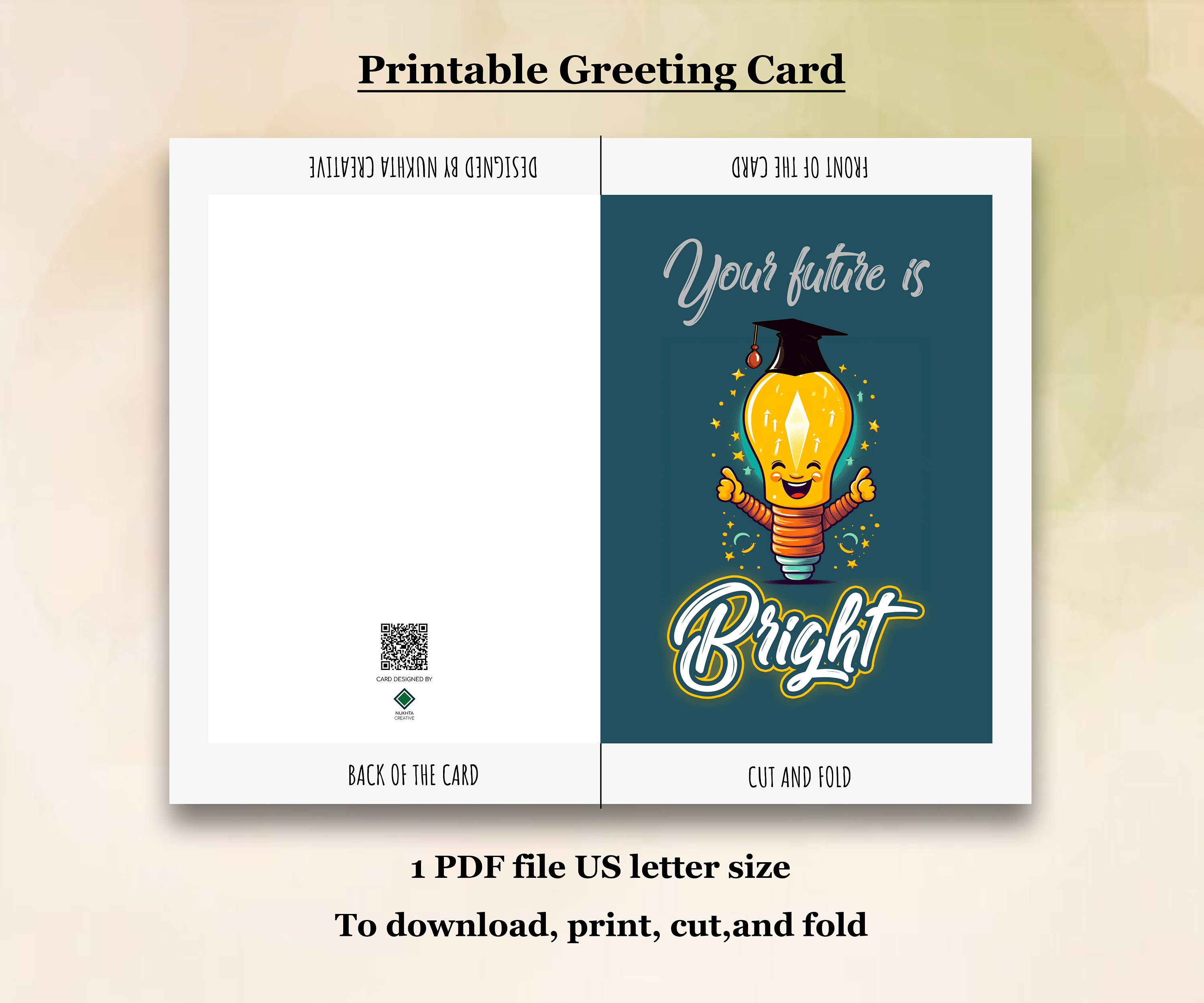 Printable Graduation Greeting Card Instant Download 5x7 Inch - Etsy