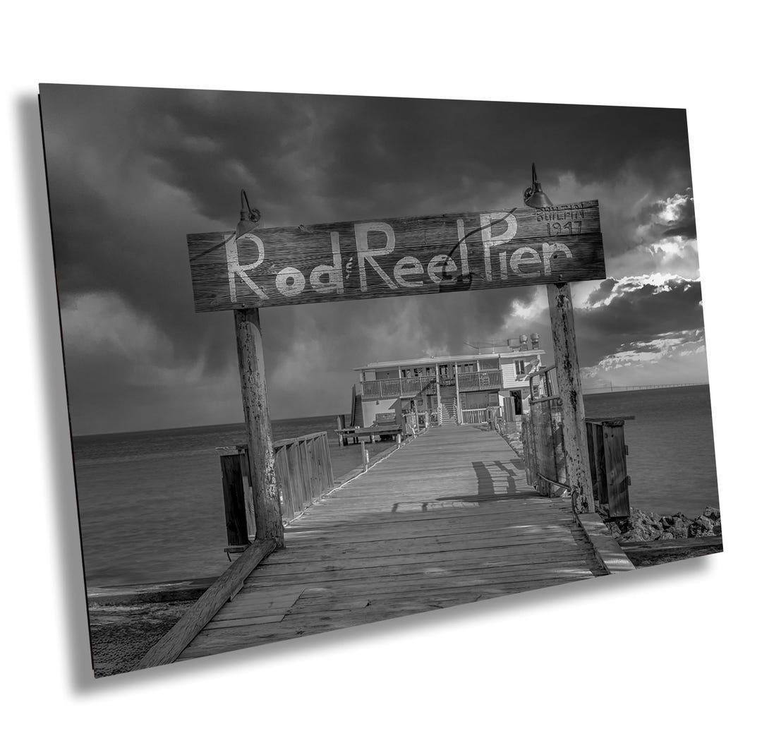 Rod N Reel Pier Florida Black and White Photography | Historic Gulf ...