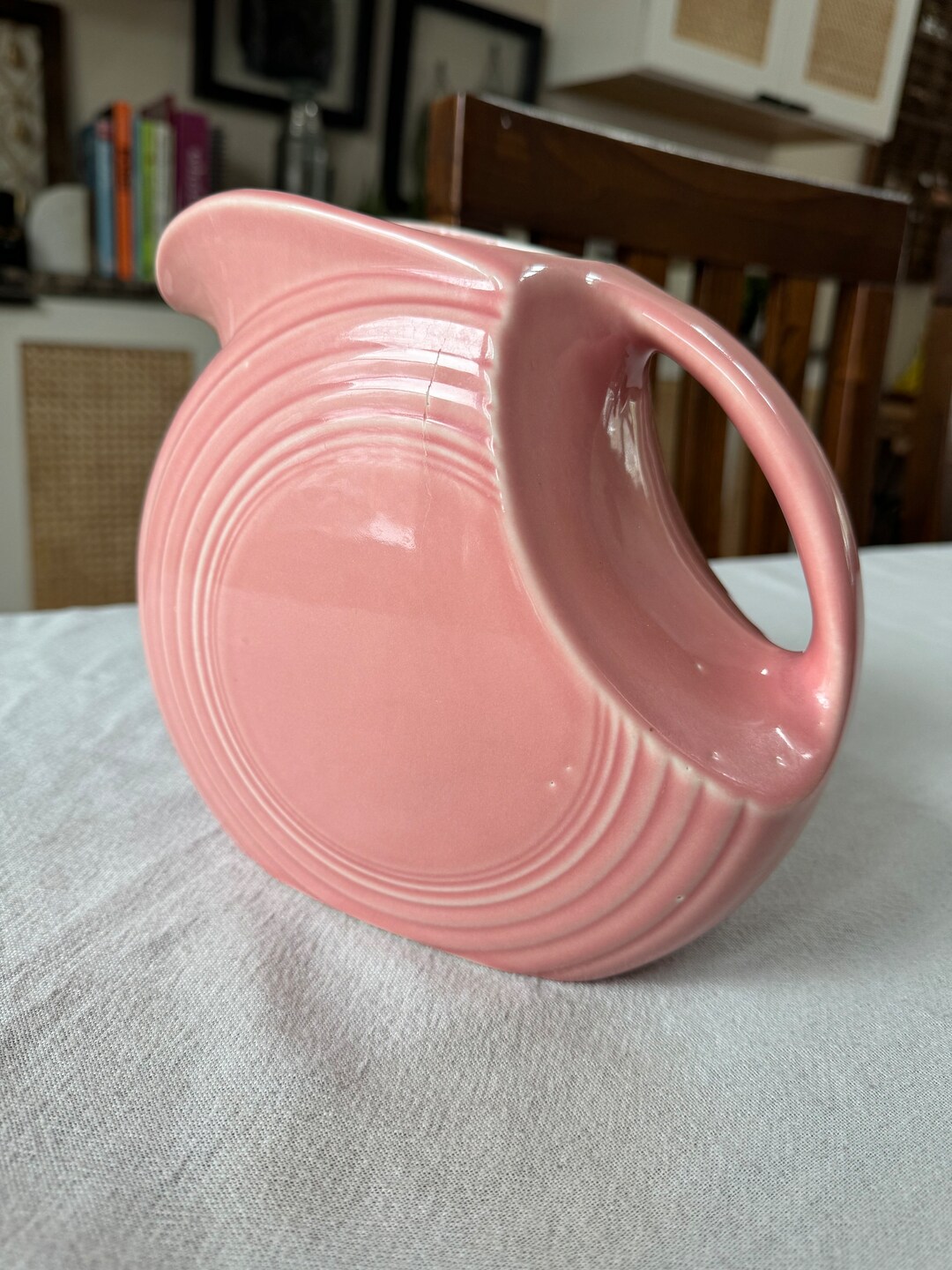 Vintage Rose Fiestaware Disc Pitcher - Etsy