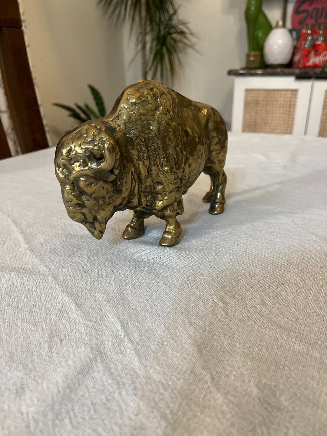 Brass Buffalo Sculpture Western Decor - Etsy