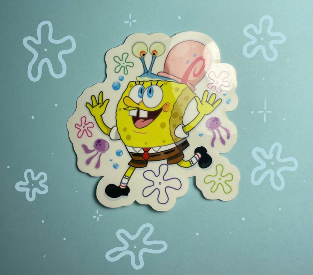 Spongebob and Gary Clear Vinyl Sticker - Etsy