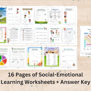 Social and Emotional Learning Activities Workbook, Worksheets, Coloring ...
