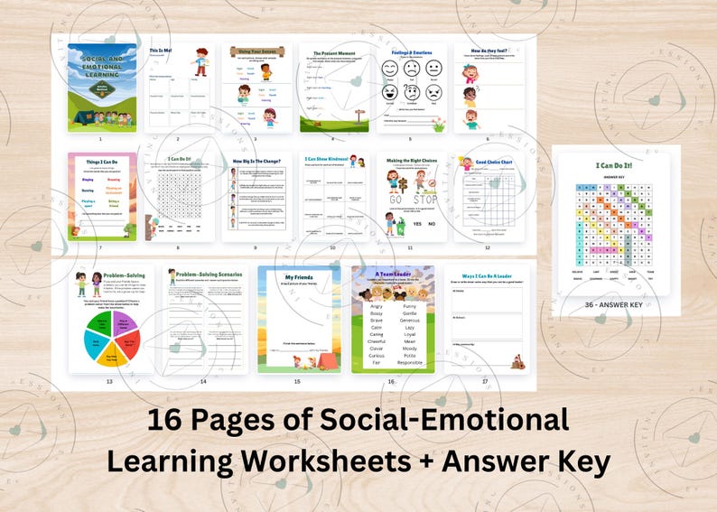 Social and Emotional Learning Activities Workbook, Worksheets, Coloring ...