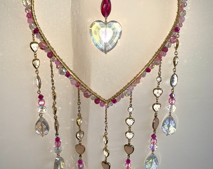 Pink Heart Sun Catcher - Etsy