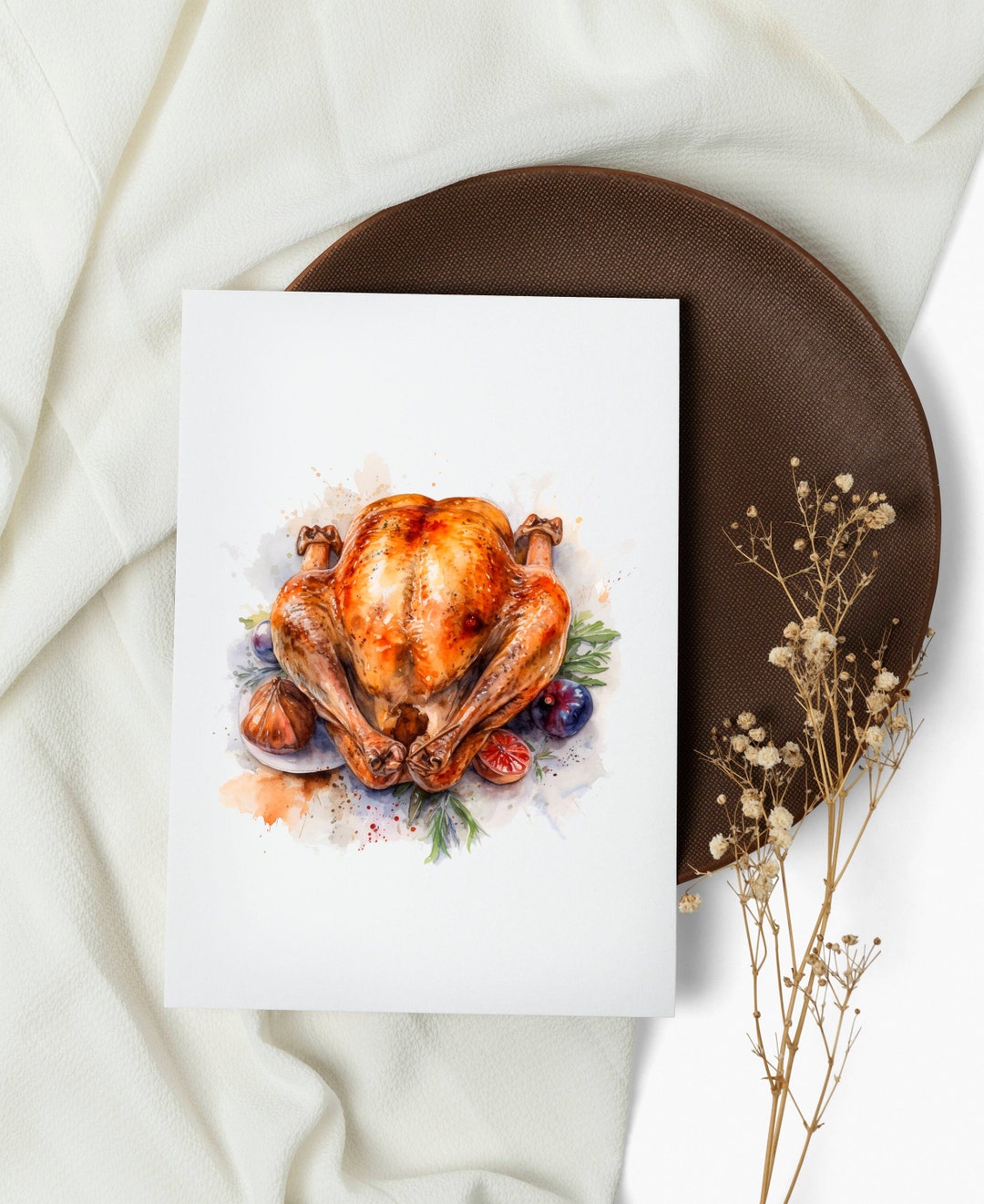 Watercolor Turkey Thanksgiving Cards: Autumn Greeting Card Set - Etsy