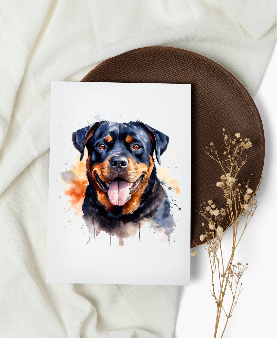 Rottweiler Card Set . Note Cards . Rottie . Greeting Cards . Watercolor ...