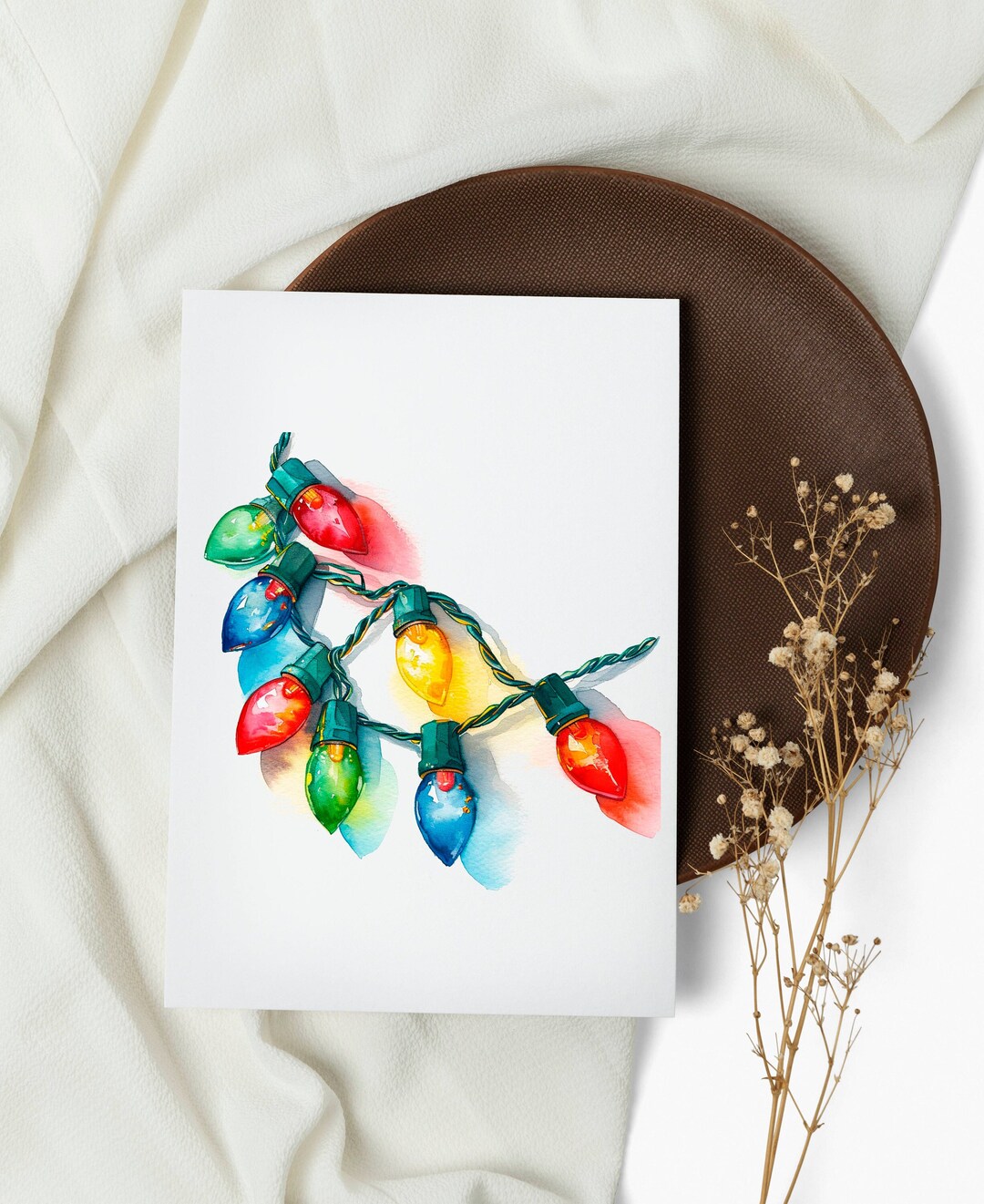 Christmas Lights Card Set . Note Cards . Christmas Cards . Greeting ...