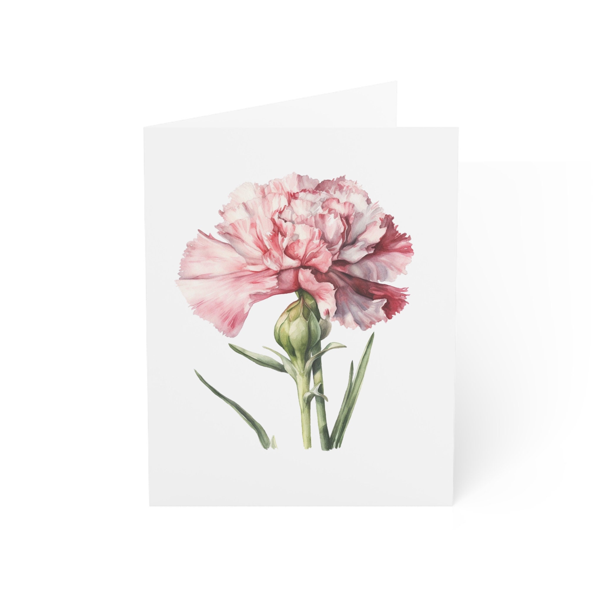 NEW Watercolor Flowers Card Set . Note Cards . Pink Carnation ...