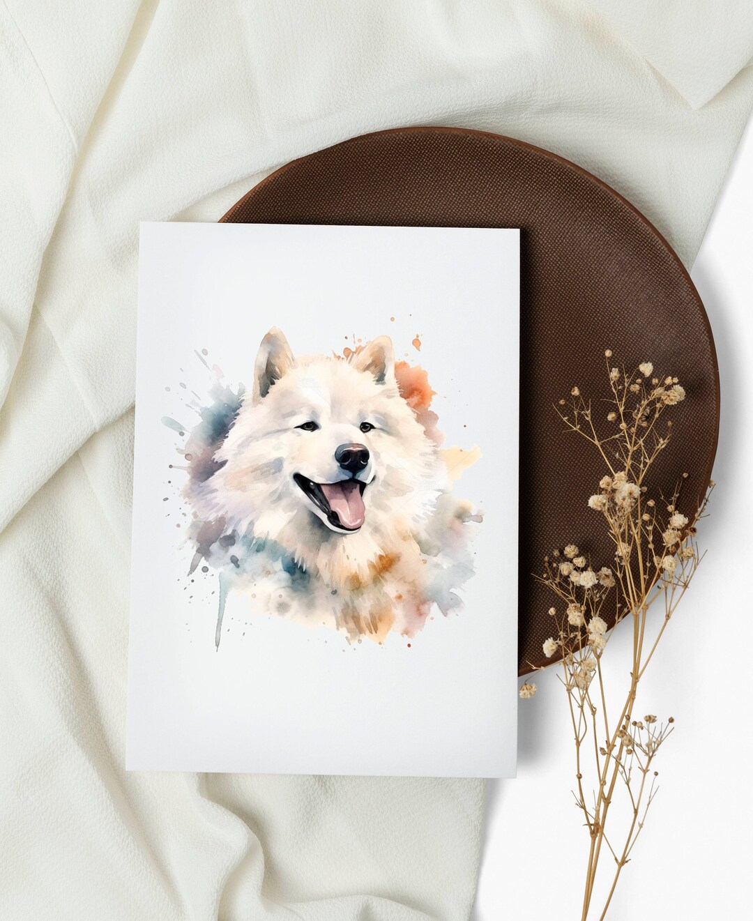 Samoyed Card Set . Note Cards . Samoyed . Greeting Cards . Watercolor ...