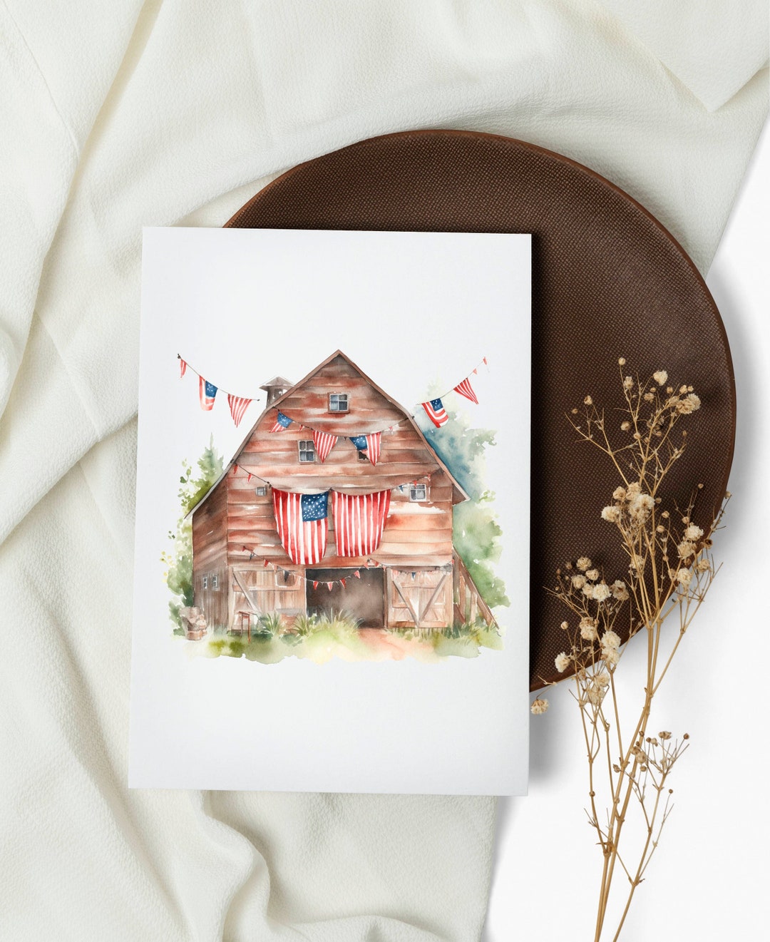 Usa Barn Card Set . Note Cards . Usa Themed Barn . Greeting Cards ...