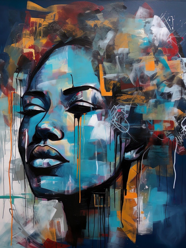 CRY BLUE | Wall Art - Poster - Afrofuturism - Black Art - Home Decor ...