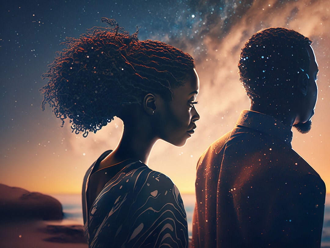 STAR CROSSED | Afrofuturism - Wall Art - African American Art - Poster ...