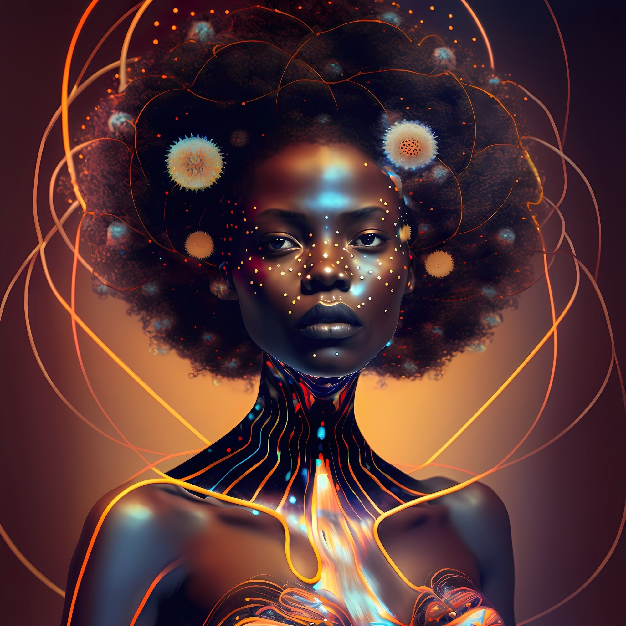 Extensions Afrofuturism Wall Art African American Art Poster