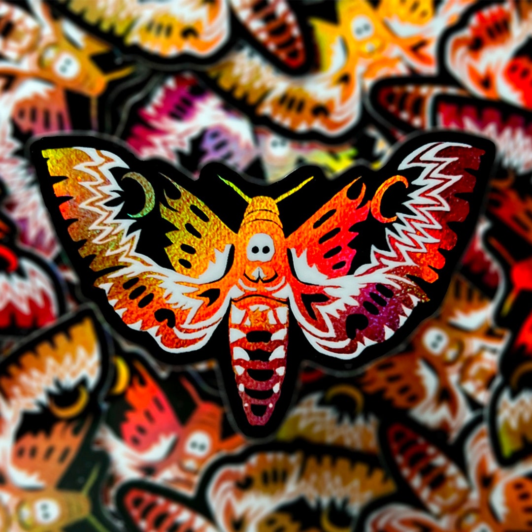 Death's Head Moth - Holographic Vinyl Sticker - Etsy