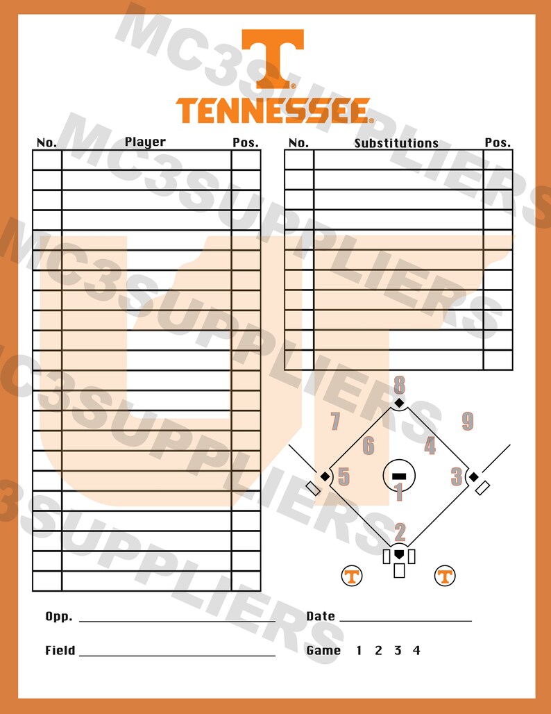Fully Customizable Baseball Score and Lineup Cards for Print/digital ...