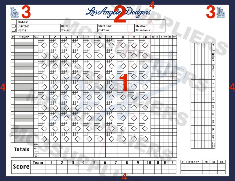 Fully Customizable Baseball Score and Lineup Cards for Print/digital ...