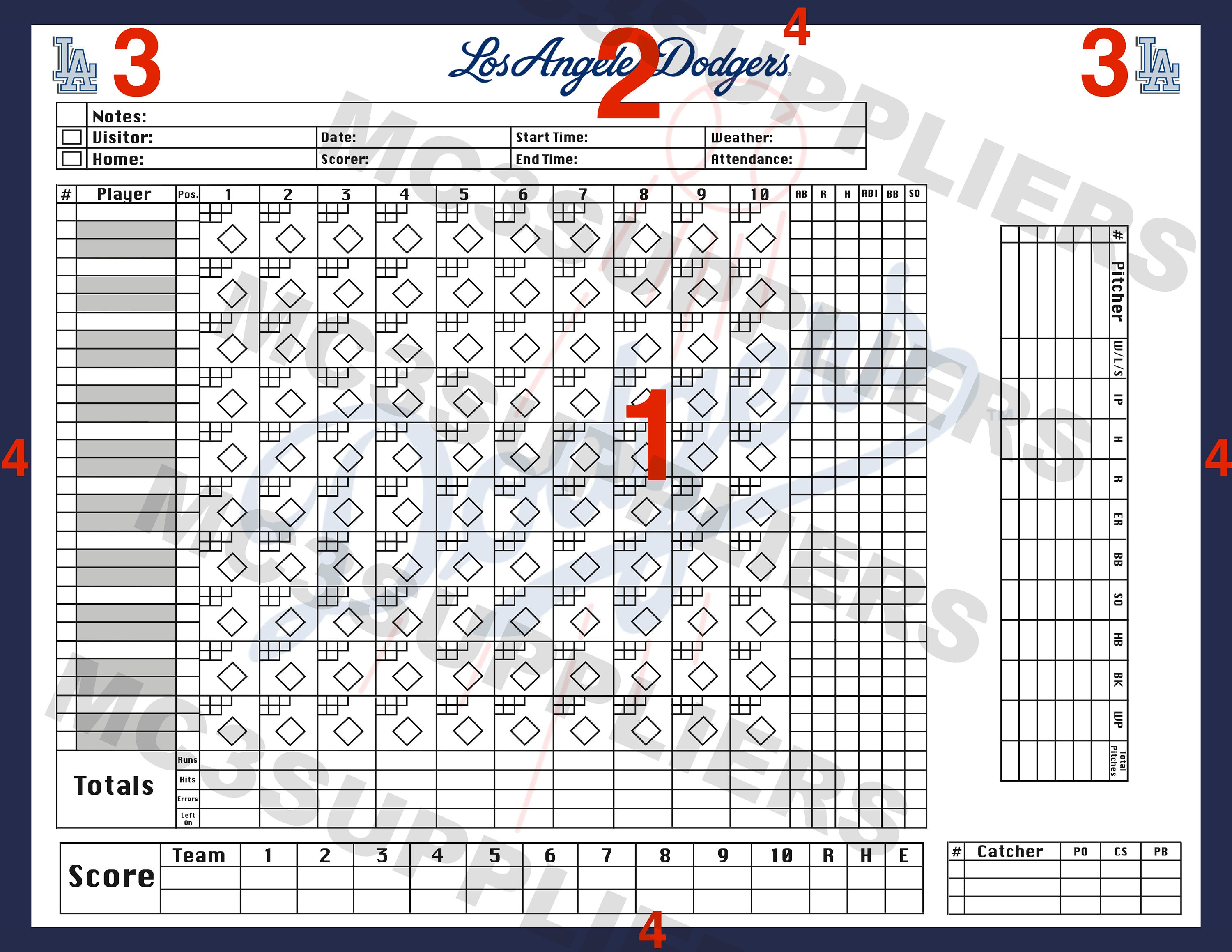 Fully Customizable Baseball Score and Lineup Cards for Print/digital ...