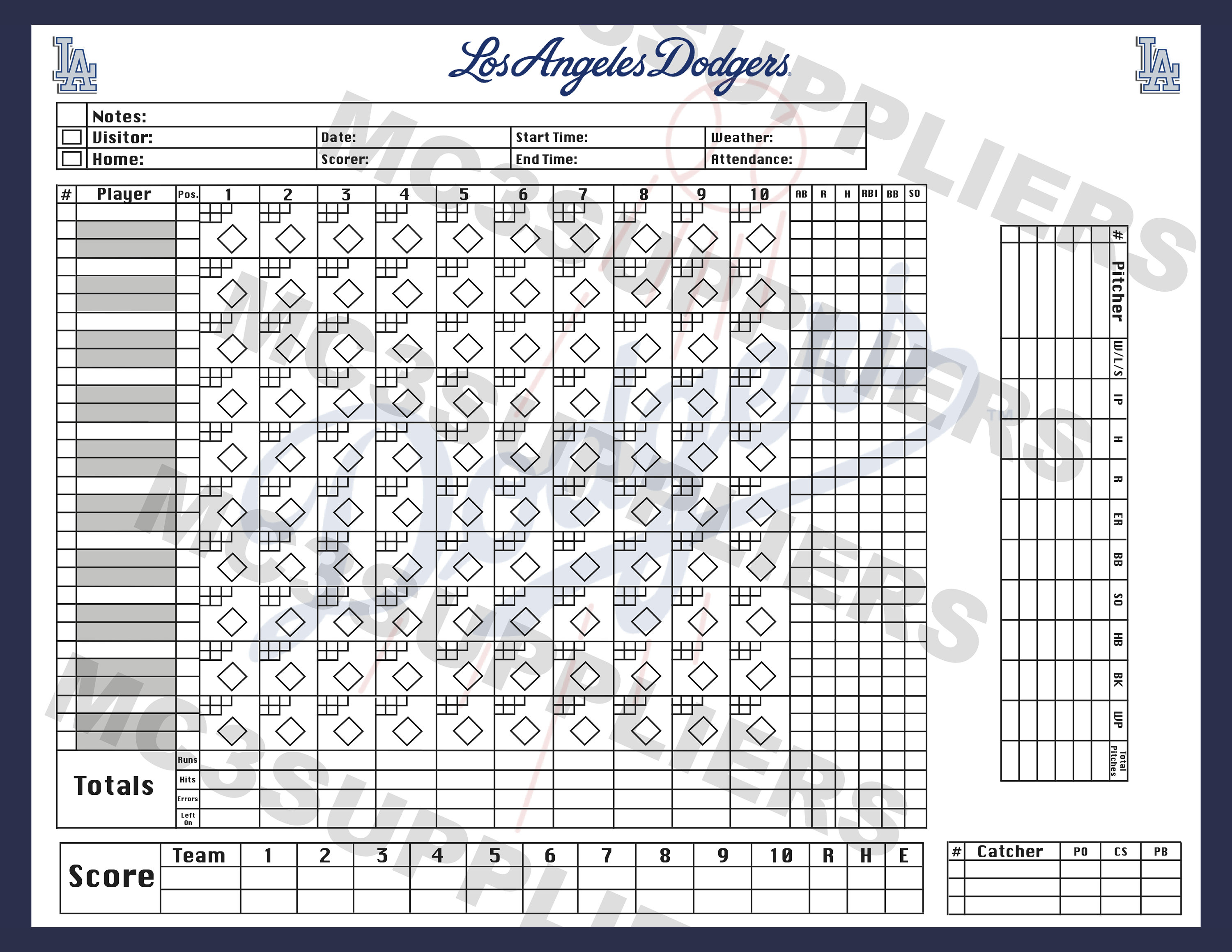 Fully Customizable Baseball Score and Lineup Cards for Print/digital ...