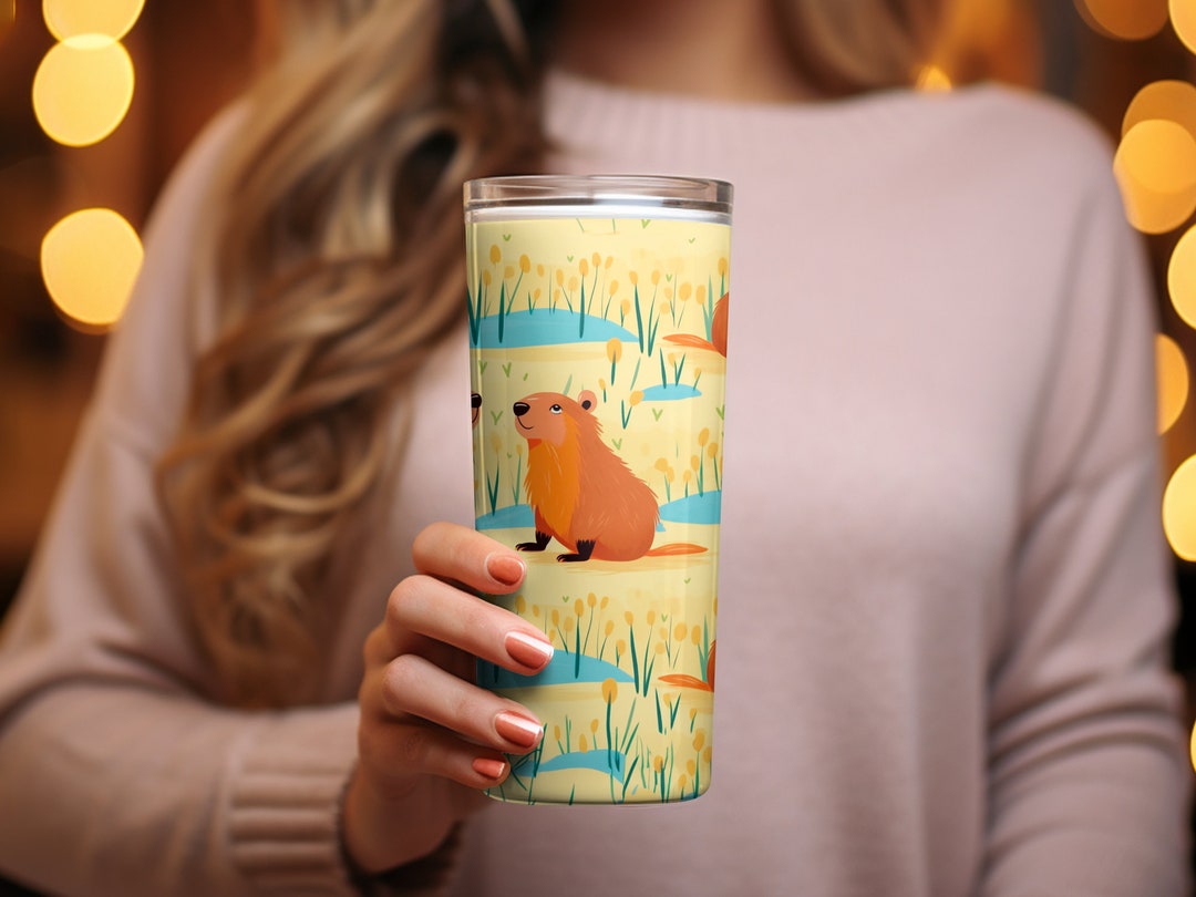 Capybara Tumbler Wrap: Cute Capybara Design 20oz Skinny Tumbler ...