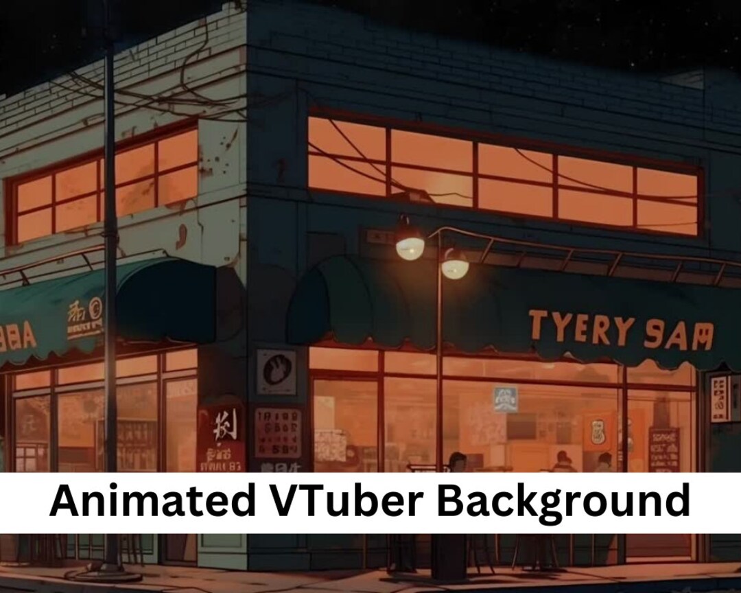 Animated Vtuber Background: Anime Coffee Shop Animated Background ...