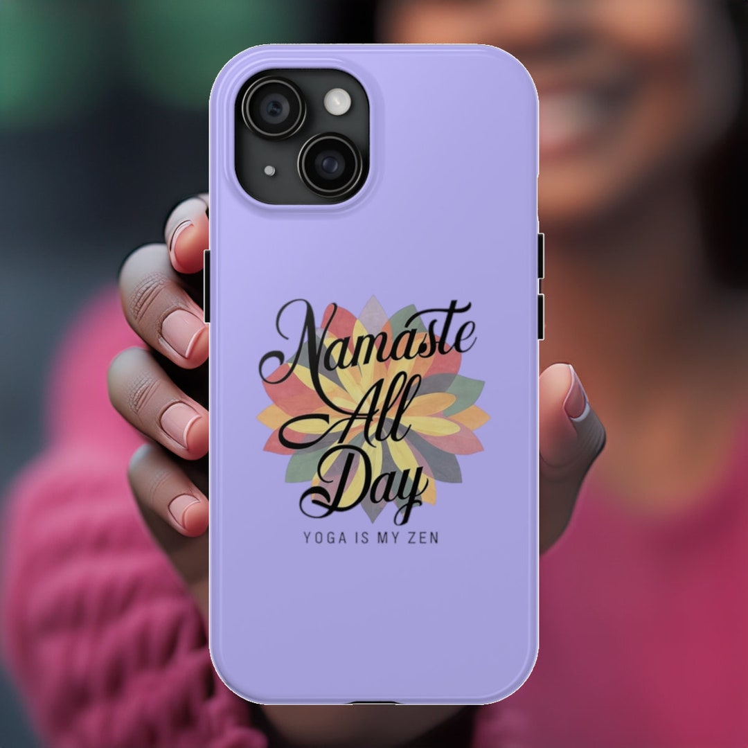 Namaste Snap-on iPhone Case: Purple Yoga Lotus Flower Theme Print ...