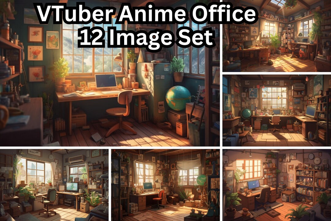 Vtuber Background Instant PNG Download: Anime Style Home Office ...
