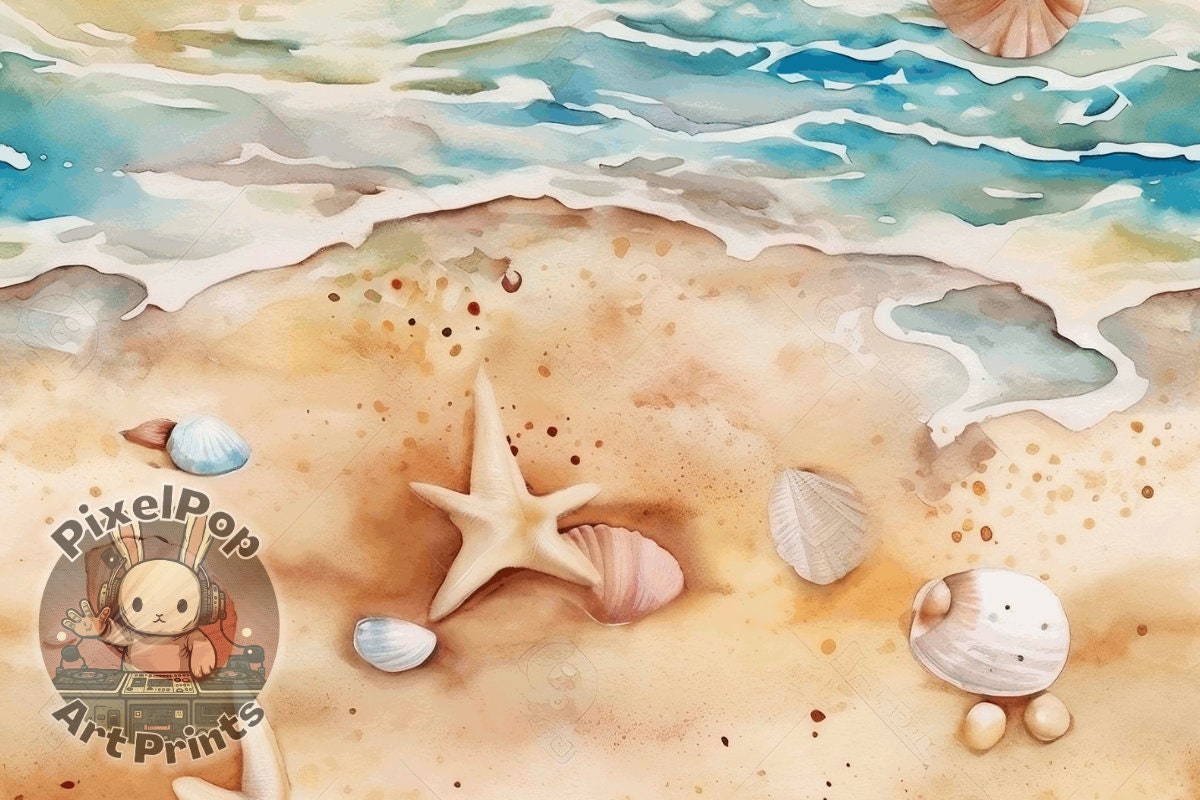 Watercolor Sea Life Backgrounds: Tileable Ocean Theme Tiles Bundle ...