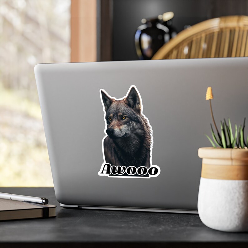 Vinyl Decal Sticker: Awooo Wolf Kiss-cut Waterproof Sticker - Etsy