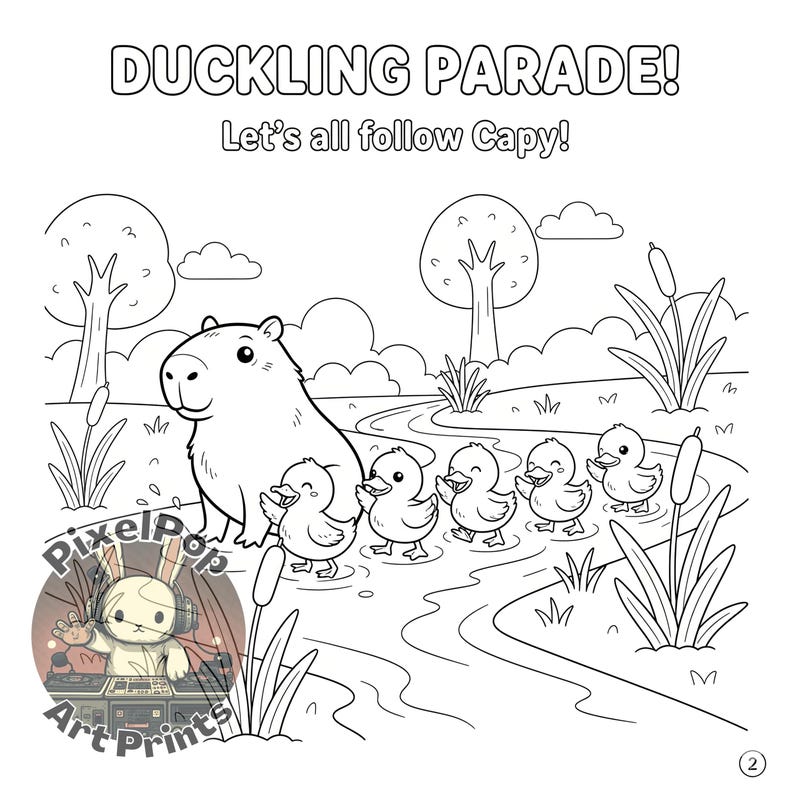 Kids Coloring Book | Cute Capybara & Animal Friends | PDF Printable Fun ...
