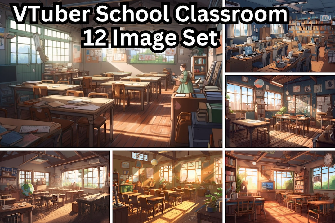 Vtuber Background Instant PNG Download: Anime Style School Class Room ...