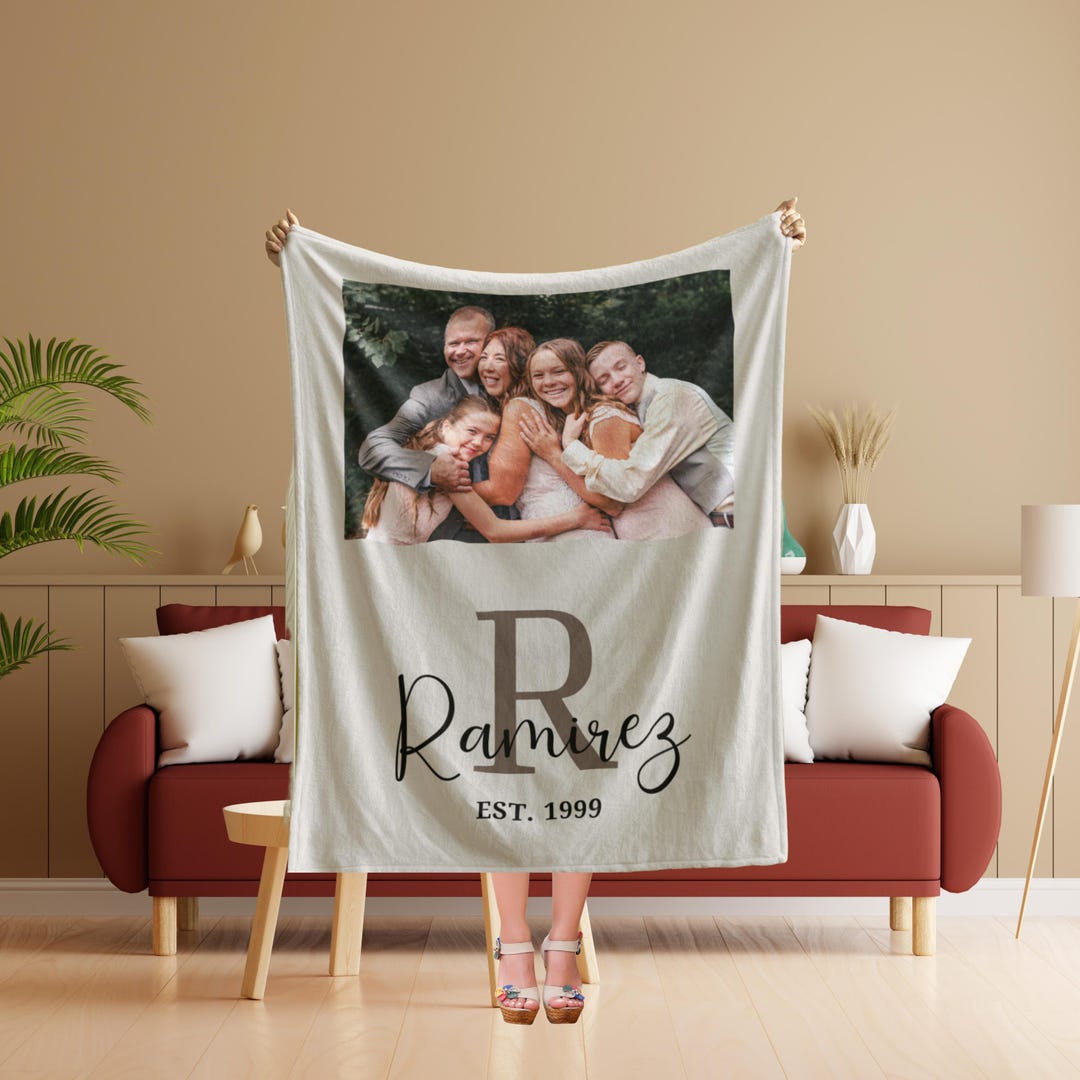 Personalized Family Name Blanket, Photo Blanket, Monogram Blanket ...