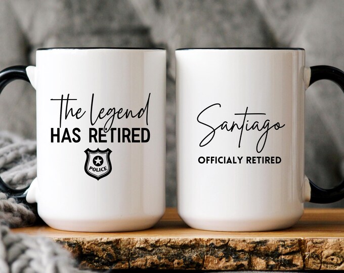 Personalized Police Retirement Mug, Funny Police Mug, Goodbye Gift for ...