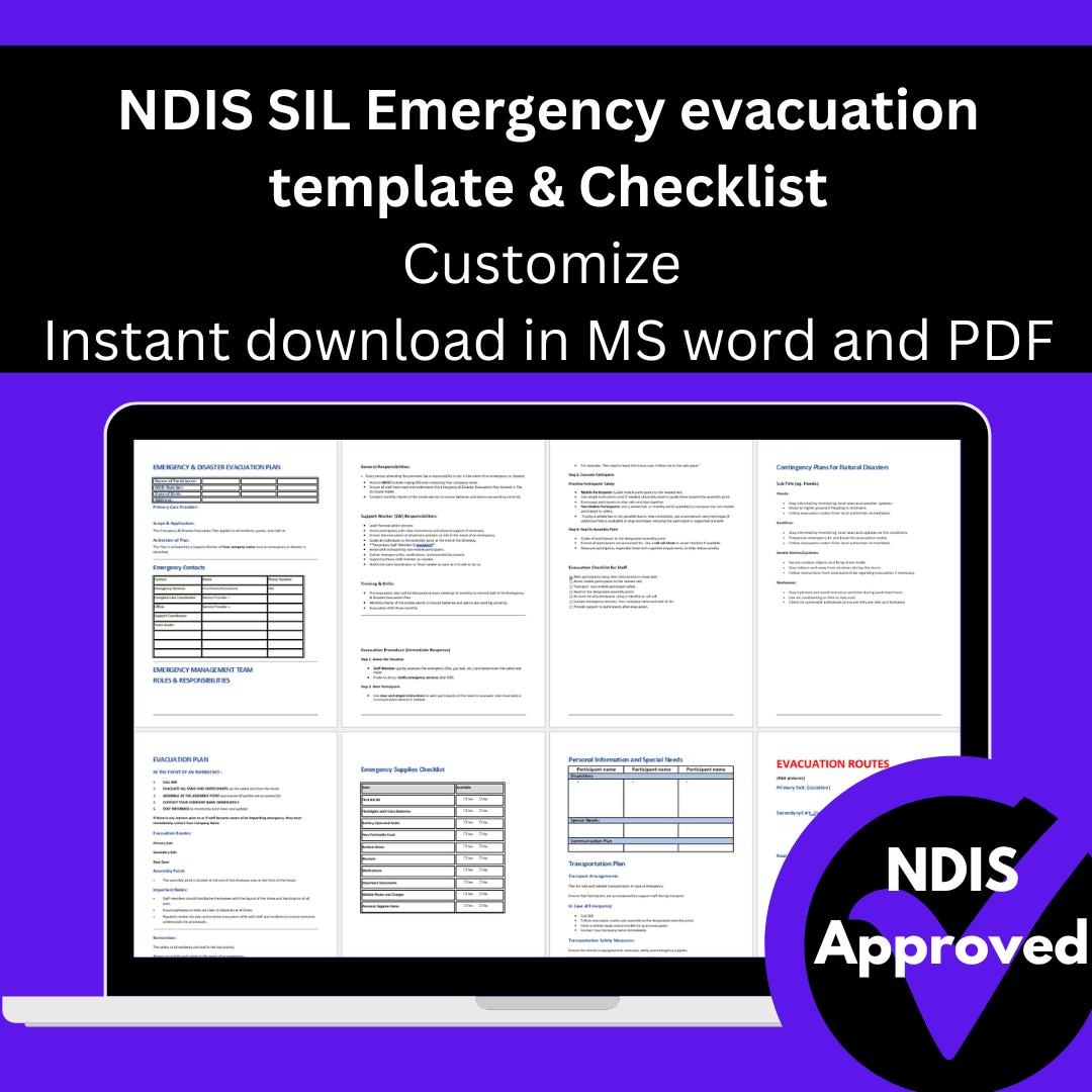 Emergency & Disaster Evacuation Plan Template – NDIS SIL Compliant - Etsy