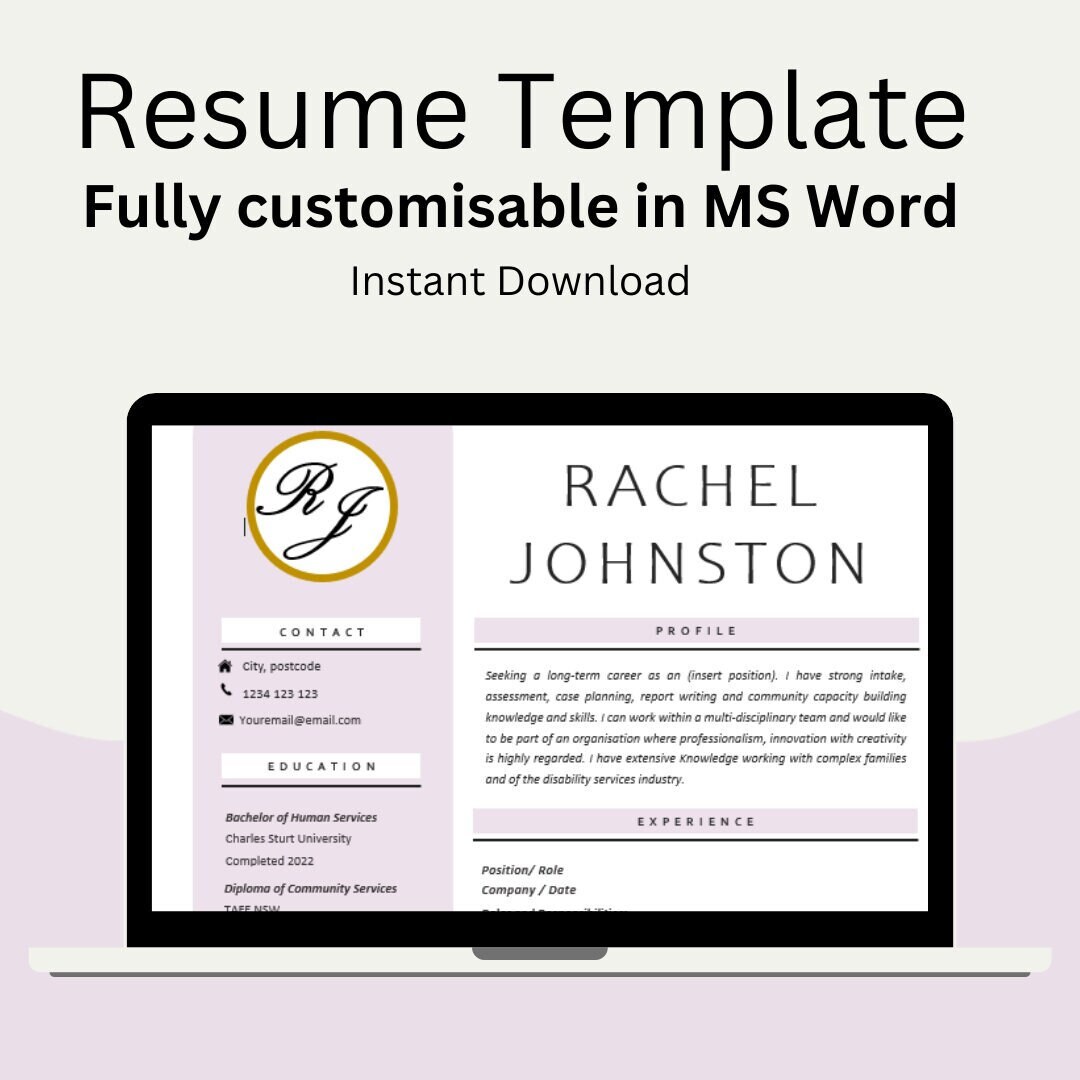 Simple Clean Resume Template, Cover Letter Template ATS Friendly Resume ...