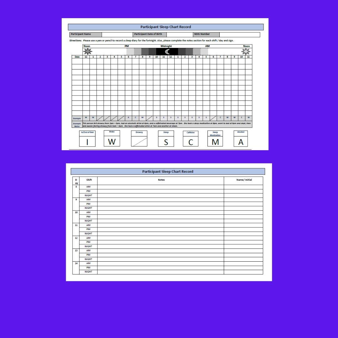 NDIS SIL Patient Sleep Chart Template – 14-day Record - Etsy Australia