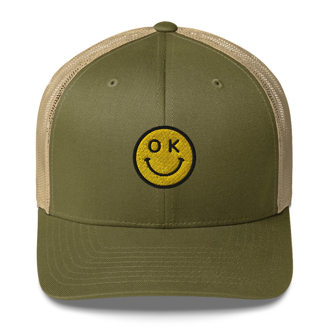 OK Oklahoma Smiley Face - Smiley States - Embroidered Trucker Hat - Etsy