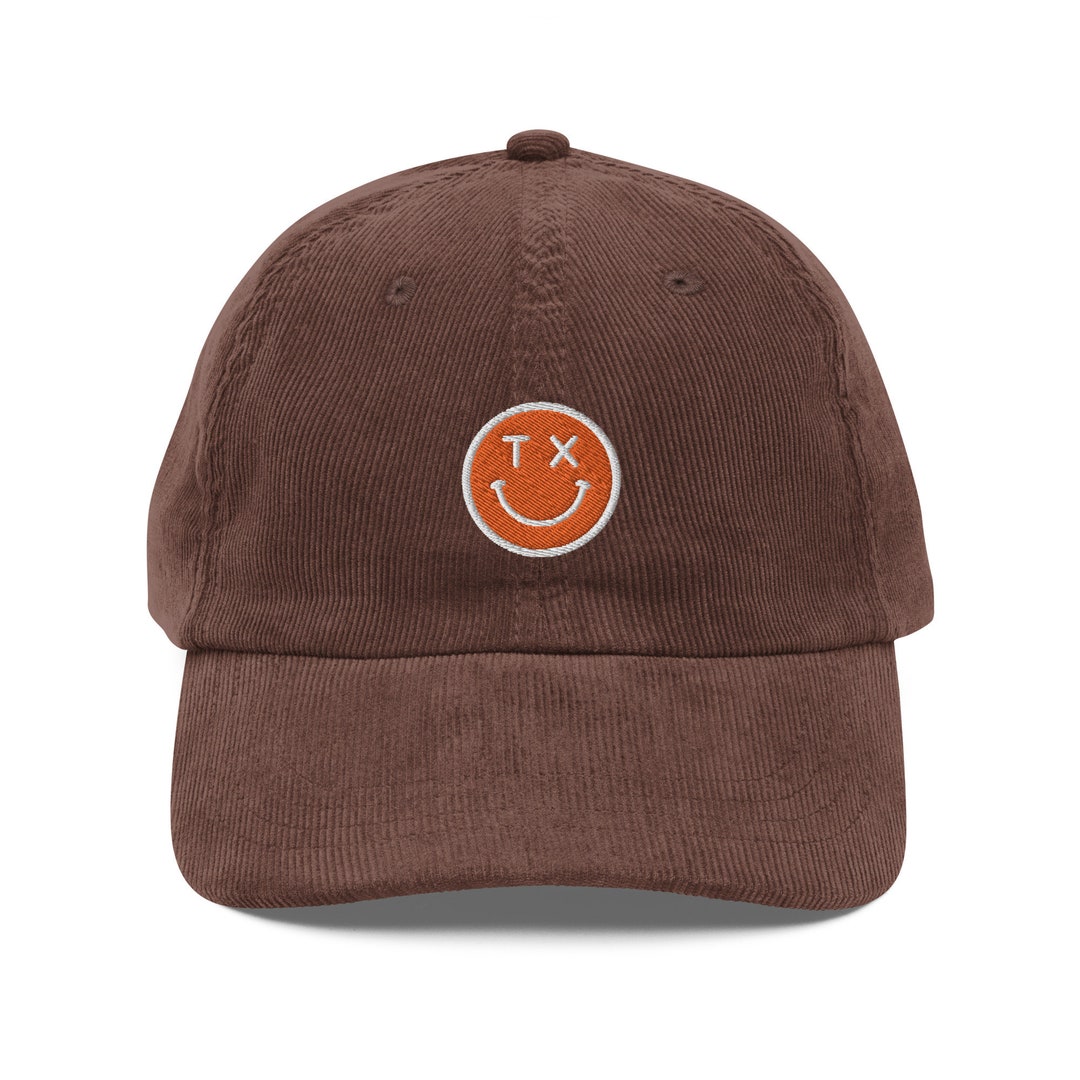 University of Texas Smiley Face - Embroidered Vintage Corduroy Cap - Etsy