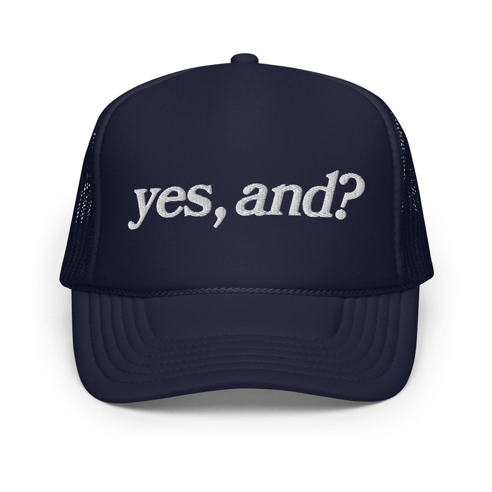 Yes, And? - Embroidered Ariana Grande Foam Trucker Hat (white Text) - Etsy