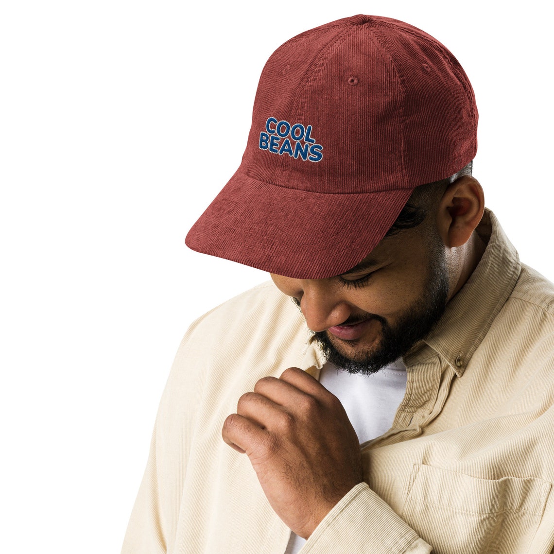 Cool Beans - Embroidered Vintage Corduroy Cap - Etsy