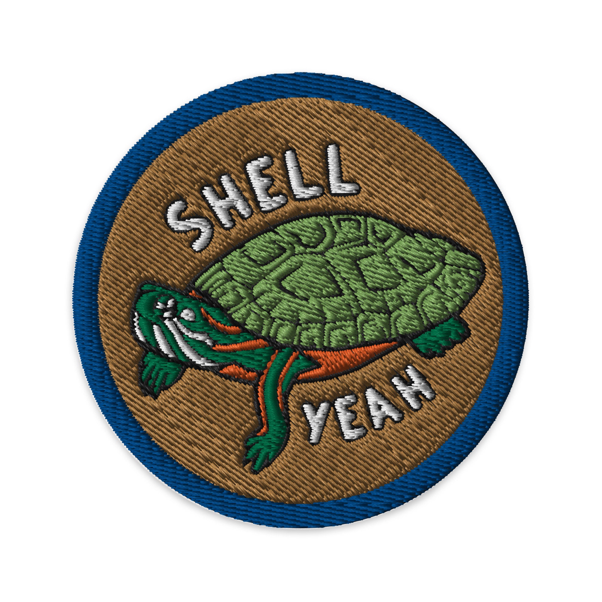 Shell Yeah Turtle Embroidered Circular Patch - Etsy