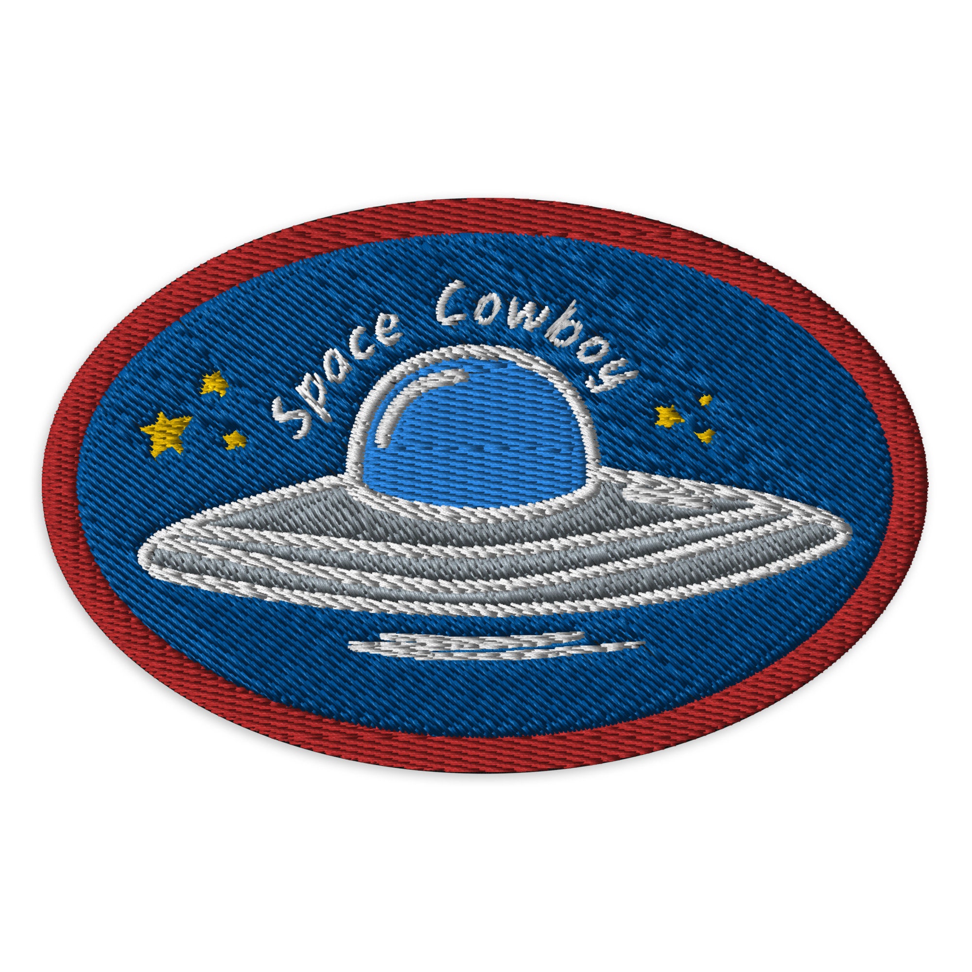 Space Cowboy Embroidered Oval Patch - Etsy